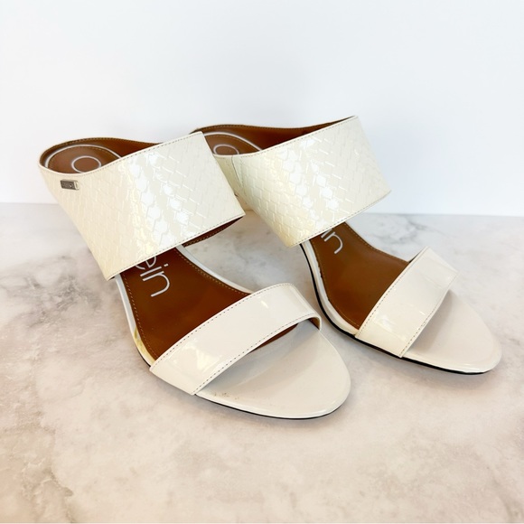 Calvin Klein | Shoes | Calvin Klein Cecily White Sandals 95 | Poshmark
